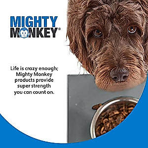 MIGHTY MONKEY Silicone Pet Feeding Mat, Waterproof Placemat for Dog and Cat Bowls, Raised Edges, Prevent Water Spills and Food Messes on Floor, Paw Print Tray Mats, Dishwasher Safe, 18x12, Gray