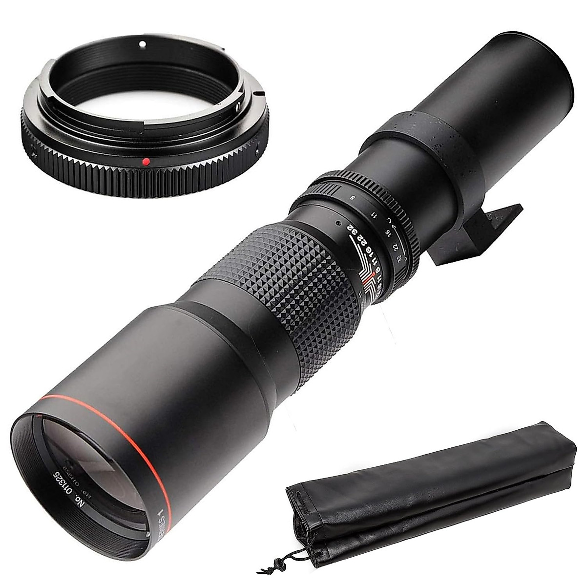 Acuvar 500mm f/8 Manual Telephoto Lens for Canon EOS 80D, 90D, Rebel T3, T3i, T5, T5i, T6i, T6s, T7, T7I, T8I, SL3, 60D, 70D, 5D, EOS5D IV, 6D II, 7D II SLR Cameras (500MM for Canon)