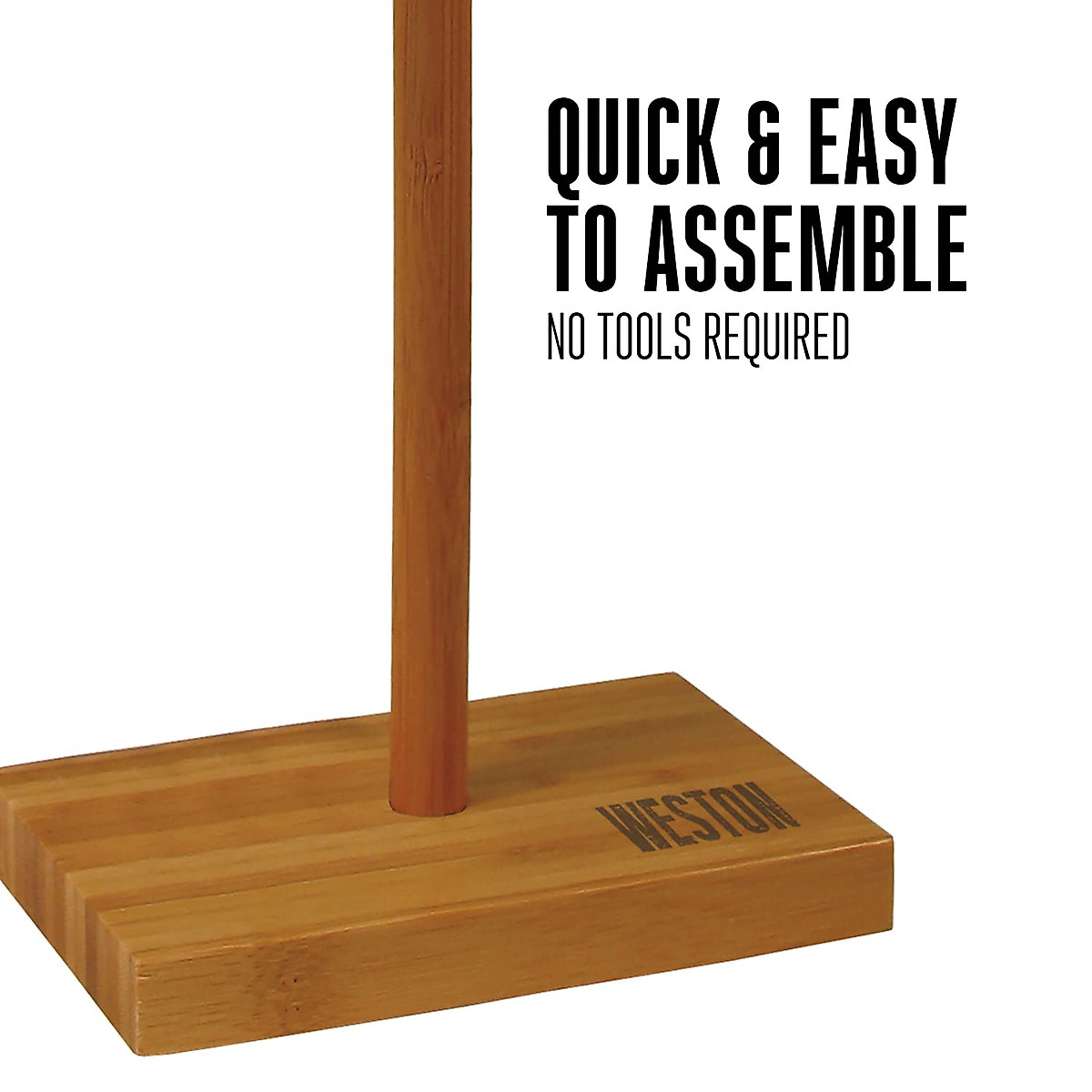 Weston Bamboo Pasta Drying Rack (53-0201), 10 Drying Arms, 16" Tall, 14" Wide, Stores Flat