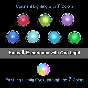 Tubasion Rechargeable Dog Collar Light, 2023 Newest 7 Color Changing Light for Dog Collar with 100% Waterproof and Durable Silicone Band. Dog Lights for Night Walking, Camping, Bike