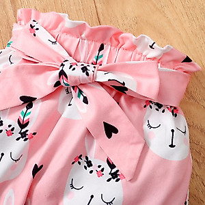 GRNSHTS Baby Girl My First Easter Outfits Infant Letter Print Long Sleeve Romper+Bunny Pants+Headband 3Pcs Clothes (White,6-9M)