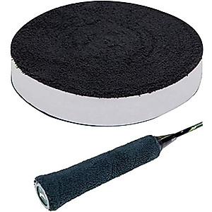 ITODA Badminton Tennis Racket Towel Hand Glue,Cotton Anti-Skid Sweat Tape Badminton Racket OverGrip Sweatband Tape Wraps (Black)