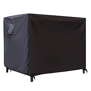 CAMPMOON Outdoor Patio Swing Cover 3 Seater Waterproof&Sunshade, 3 Triple Seater Hammock Swing Glider Canopy Cover for Garden, 87Lx64Wx66H Inch, Black