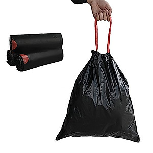 Begale Small 1.2 Gallon Drawstring Black Trash Bag (110 Counts/ 3 Rolls)