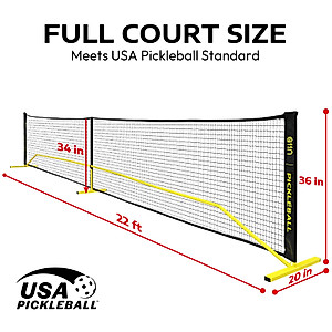 A11N Portable Pickleball Net System, Designed for All Weather Conditions with Steady Metal Frame and Strong PE Net, Regulation Size Net with Carrying Bag