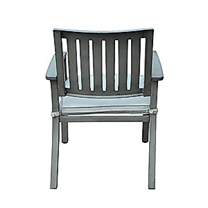 GDFStudio Outdoor Modern Aluminum Dining Chair with Cushion (Set of 2), Dark Gray and Silver