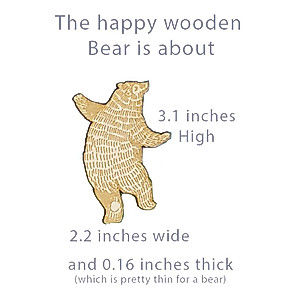 Woodland Mail Happy Bear Birthday Card with Wooden Bear Keepsake on the Front