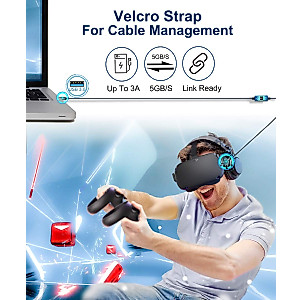 AkoaDa 20 FT Link Cable for 0culus Quest 2, Link Cable for Quest 2,Pico 4 and PC,Steam VR, Long USB 3.0 to USB C Cable, Virtual Reality Gaming Accessories for 0culus Quest