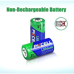 CR123A 3V Lithium Battery 1700mAh 2 Pack, 123 Batteries Lithium, 123A Lithium Batteries 3 Volt High Power, CR123 for High Intensity Flashlight, Home Safety, Security Devices