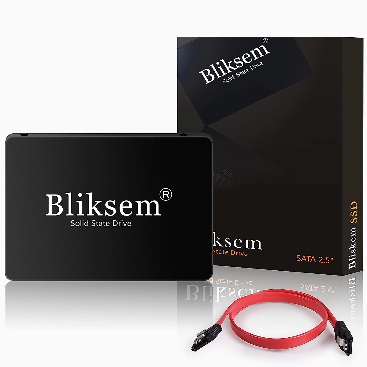 Bliksem SSD 512gb With Sata Cable H650 SATA III 6Gb/s 2.5″7mm 3D NAND Internal Hard Drive Up to 500Mb/s Solid State Drive For Laptop and PC (black 512gb)