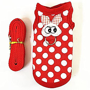 Anelekor Small Animals Christmas Costume Hamster Santa Coat Guinea Pig Harness and Leash Set Small Pets Clothes for Rats Lizard Kitty Mini Dog Hedgehog Iguana and Small Breeds Red, Medium