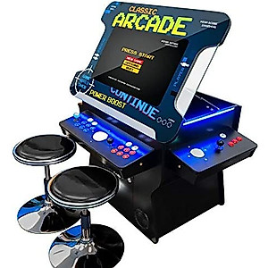 Creative Arcades Full Size Commercial Grade Cocktail Arcade Machine | 2 Player | 3500 Games | 32" LCD Lifting Screen | LED | 4 Sanwa Joysticks | Trackball | 2 Stools | 3 Year Warranty