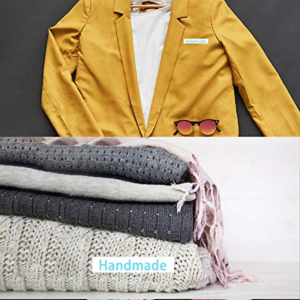 USUPERINK 10 Pack Compatible for Brother TZe-FA3 TZe FA3 TZ-FA3 TZFA3 Navy Blue on White 1/2'' 12mm x 10ft 3m Iron-on Fabric Textures Clothing Label Tape use in PT-D210 D400 D600 Label Maker