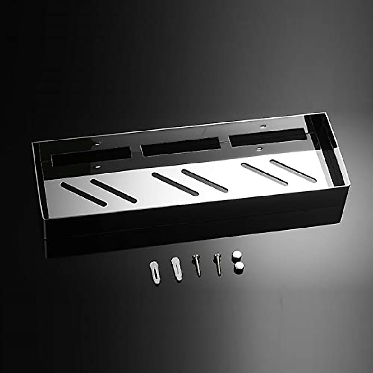 Shower Shelves Adhesive Shower Rack Wall Mounted Shower Basket Stainless Steel No Drilling Anti Rust for Bathroom Kitchen,chrome,1 Tier 50cm