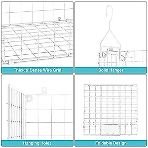 Jautokerdar 6 Tiers Hanging Closet Shelves Organizer with Name Plate S Hooks, Wall Mount&Cabinet Wire Storage Basket Bins, for Clothing Sweaters Shoes Handbags Clutches Accessories