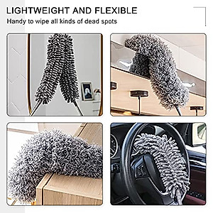 VMVN Microfiber Duster,Dusters for Cleaning with Extension Pole,Reusable Ceiling Fan Cleaner Feather Duster,Blade Blind Cleaning Tool