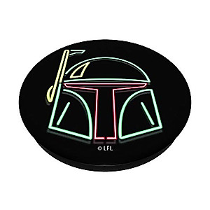 Star Wars Boba Fett Neon Line Art Helmet PopSockets PopGrip: Swappable Grip for Phones & Tablets