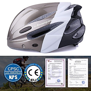 Bike Helmet, Shinmax Bicycle Helmet with USB Charging Light&Detachable Magnetic Goggles&Removable Sun Visor&Portable Bag Adjustable Cycling Helmet