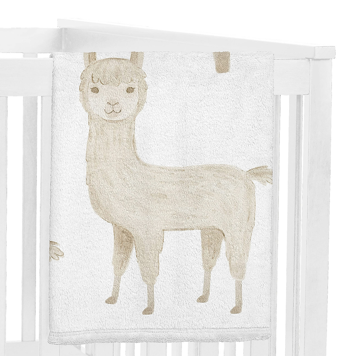 Sweet Jojo Designs Boho Llama Boy Girl Milestone Blanket Monthly Newborn Growth Mat Baby Shower Keepsake - Gender Neutral Beige Taupe Tan Bohemian Southwest Aztec Watercolor Mountain Cactus Farmhouse