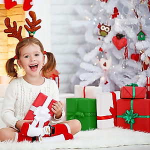 MIAHART 60 Christmas Tissue Paper Sheets 50 * 35cm Christmas Wrapping Paper for DIY and Craft Gift Bags Decorations (Red, Green, and White)