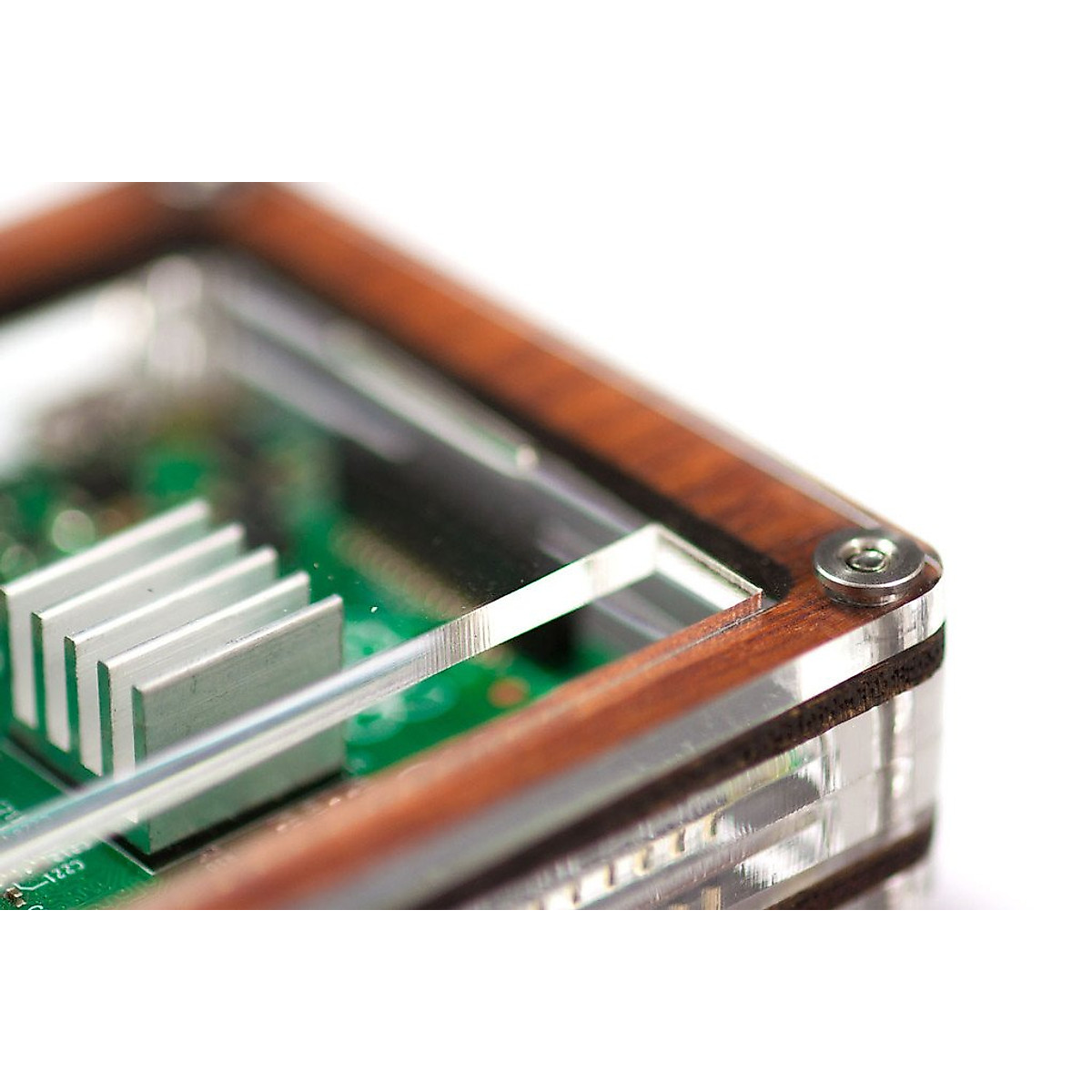C4Labs Zebra Case for Raspberry Pi 3B+, 3, 2, 2B and B+ Heat Sinks and Power Cord Included-Wood