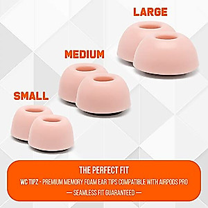 WC HookZ + WC TipZ - Over Ear Hooks and Memory Foam Tips Combo for Airpods Pro by Wicked Cushions | Pink
