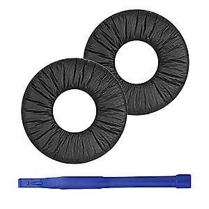 MDR-ZX100 Replacement Ear Pads Noise Canceling Wrinkled Leather Ear Cushions Covers Earmuff Repair Part for Sony MDR-V150 V250 V300 V100 V200 V400 DR-BT101 ZX100 ZX300 Headphones (Black)