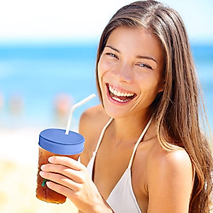 8 PCS Drink Covers for Alcohol Protection Cup Covers for Drinks Silicone Lids Straw Cover 4 Colors, Gifts for Daughters, College Girls and Women