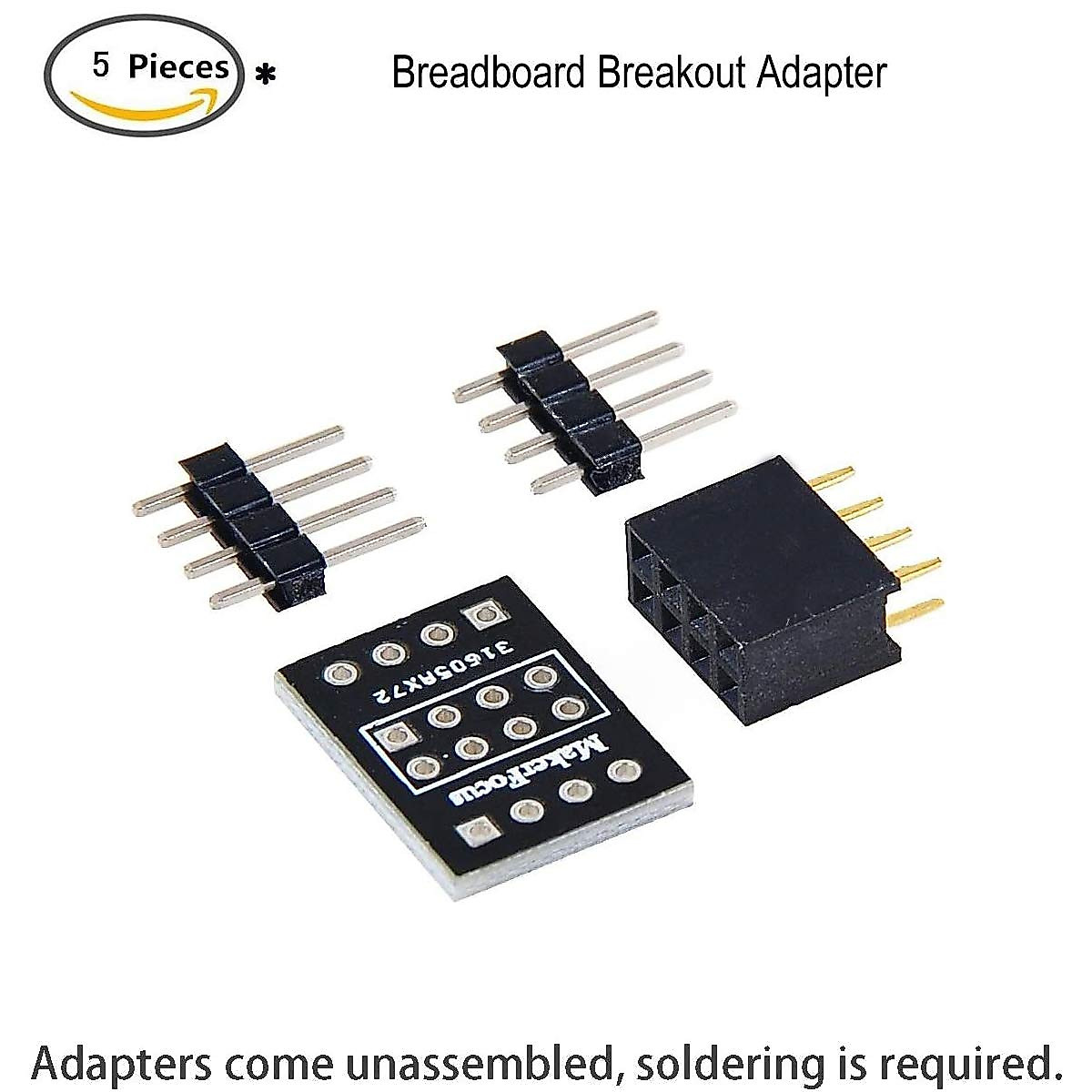MakerFocus 5pcs NRF24L01+ Adapter ESP8266 ESP-01 Adapter Module for NRF24L01+ 2.4GHZ Wireless Transceiver Module and ESP8266 ESP-01 WiFi Module