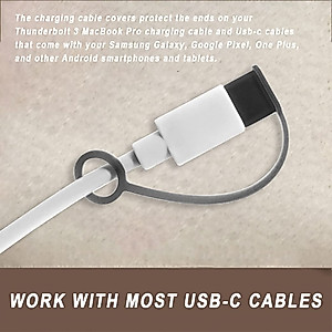 5 Pcs USB C Cable Cover + 5 USB Port Protective Cover + 5 USB C Dust Plugs Caps + 5 Anti Dust Protectors for 3.5mm Headphone Jack, Silicone Anti-Dust Pluggy Caps for Type C Charging Port Devices