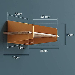 PIBM Stylish Simplicity Shelf Wall Mounted Floating Rack Shelves Iron Art Solid Wood Bookshelf Potted Plant Storage Rectangle Save Space,6 Colors,3 Sizes, White , 29.5x15x10cm