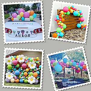 LyzzGlobo Rainbow Balloon Garland Arch Kit, Cinco de Mayo Mexican Fiesta Balloon Arch Garland Kit for Birthday Neon Anniversary Children's Party Decorations