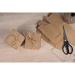 Premium Kraft Gift Boxes 50 Pack 3 x 3 x 3 inches Brown Paper Gift Boxes with Lids for Gifts, Cupcake Boxes and Crafting, Easy Assemble Boxes