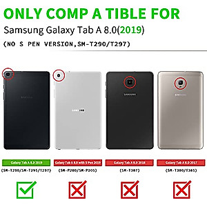 PIXIU compitable with Samsung Galaxy Tab A 8.0 2019 Case T290 T295, Slim Lightweight Stand Folio PU Leather Case for Tab A 8.0 2019 without S Pen Model SM-T290 (Wi-Fi) SM-T295 (LTE) (Purple Marble)