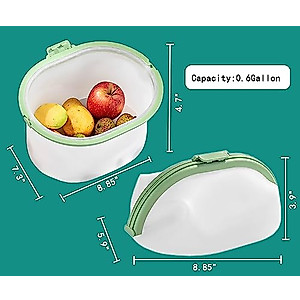 ZEGROA Reusable Silicone Food Storage Container Bags Microwave, Dishwasher and Freezer Safe Plastic Fruit, Marinate Meat, Cereal, Sandwich, Snack, Travel Items Glamorous brown