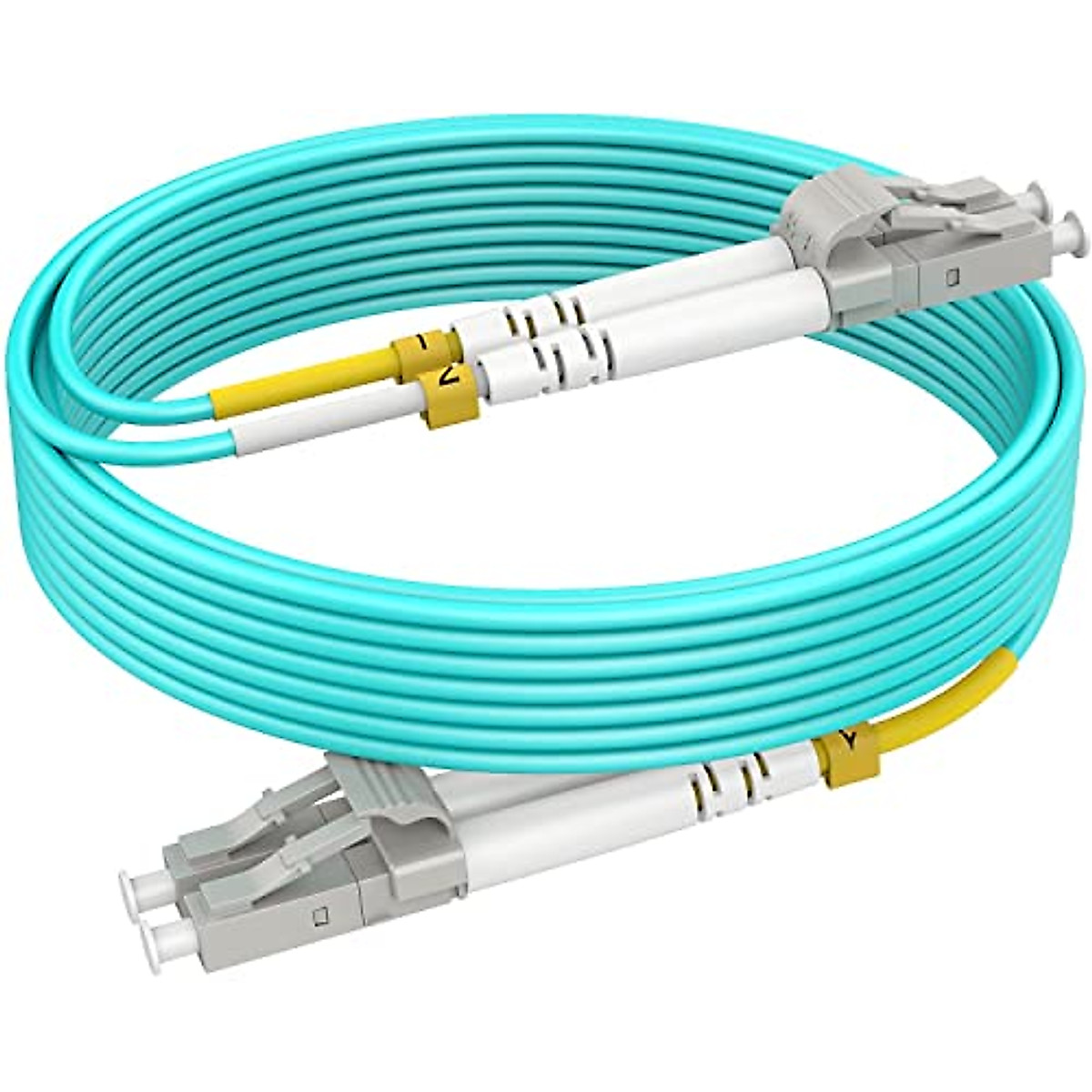 3m(10ft) OM4 LC to LC Fiber Patch Cables, Options 7inch~500ft OM4 Fiber LC to LC Cable, Multimode Fiber Optic Duplex MMF 50/125μm 40G/100G LSZH RamboCables