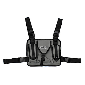 mosstyus Chest Front Bag Reflective Vest Radio Harness Adjustable Chest Rig Bag Pocket Pack Holster for Two Way Radio