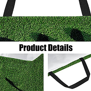 KQNZT Reusable Grocery Bags, Large Foldable Reusable Shopping Tote Bags Bulk for Groceries, Waterproof Kitchen Cloth Produce Bags with Long Handles, Golf Sports
