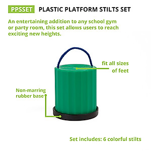 Champion Sports Platform Kid Stilts: Classic Kids Party, Birthday, and Picnic Game Set (PPSSET)