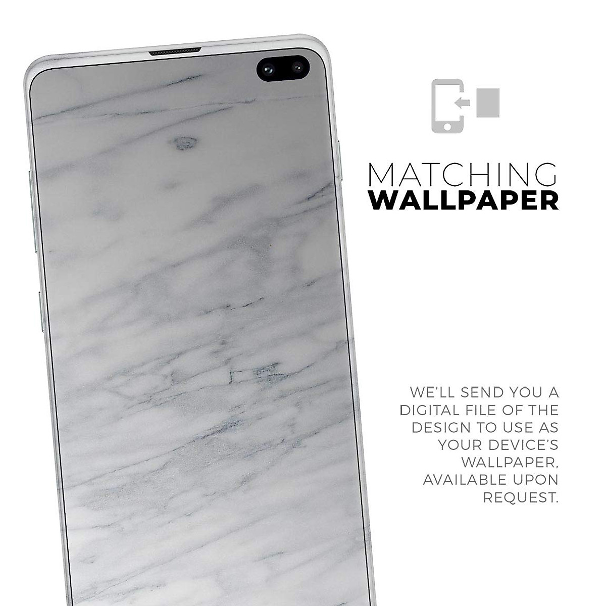 DesignSkinz White & Grey Marble Surface V2 Protective Vinyl Decal Wrap Skin Cover Compatible with The Samsung Galaxy S20 (Screen Trim & Back Glass Skin)