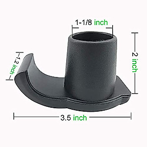 Walker Ski Glides, for1 1/8 Inch Tubes,Pop and Glide Easy Use Walker Skis, Heavy Duty Coaster Skis for Medical Walkers,Black (2)，QingTD