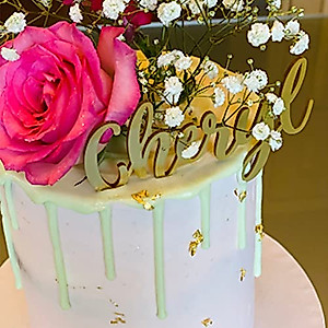 Cake Name Plaque | Wedding Place Card| FAST SHIPPING | CHOOSE THE FONT AND COLOR!! Birthday Cake Decoration | Acrylic | Laser Cut MADE IN THE USA