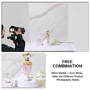 Food Photography Backdrops Paper, 6PCS Double Side Wood Marble Texture Photo Backdrop Paper, 22x35 inch Waterproof Backdrop for Small Product Jewelry Cosmetics Makeup Table Top Shooting Prop