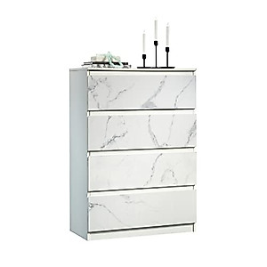 Sauder Hudson Court Chest of Drawers, L: 31.50" x W: 15.67" x H: 44.69", Pearl Oak Finish