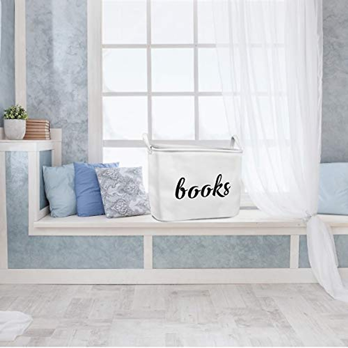 GIRVEM Books Storage Basket, Organizer Box for Baby, Kids or Pets - Storage Bins