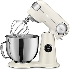 Cuisinart SMD-50CRM Precision Pro 5.5-Quart Digital Stand Mixer with 12-Speeds, 3 Preprogrammed Food Prep Settings, Mixing Bowl, Chef's Whisk, Flat Mixing Paddle, Dough Hook, and Splash Guard, Cream