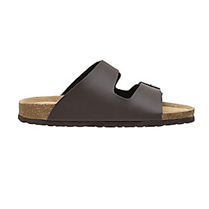 CUSHIONAIRE Men's Lane Cork footbed Sandal with +Comfort, Brown Nappa 10