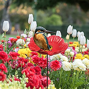 MIXXIDEA Sunflower Bird Feeder Bird Baths for Outdoors Small Bird Feeder Stick into Ground Cute Bird Bath Tray Bird Feeders for Outdoor Garden Decoration Bird Baths for Bird Lovers