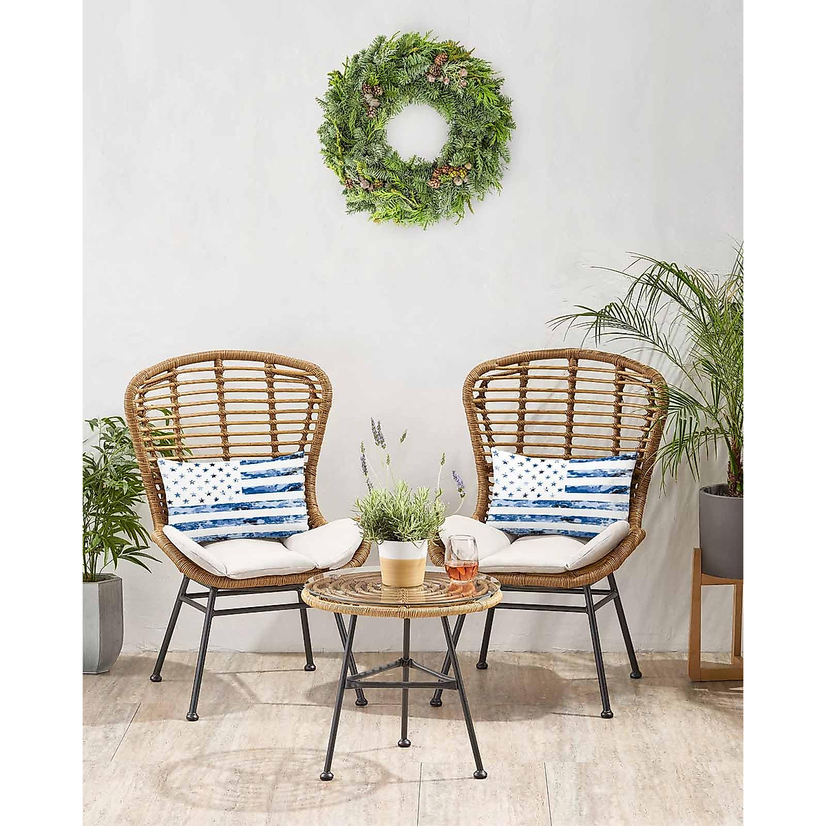 Pillow Cases Linen Pillow Shams Independence Day Camo American Flag Patriotic Pillow Cases Set of 2 12x20 Inches Pillowcases Rectangle Cushion Covers Flax Soft Linen Pillow Covers for Couch Sofa