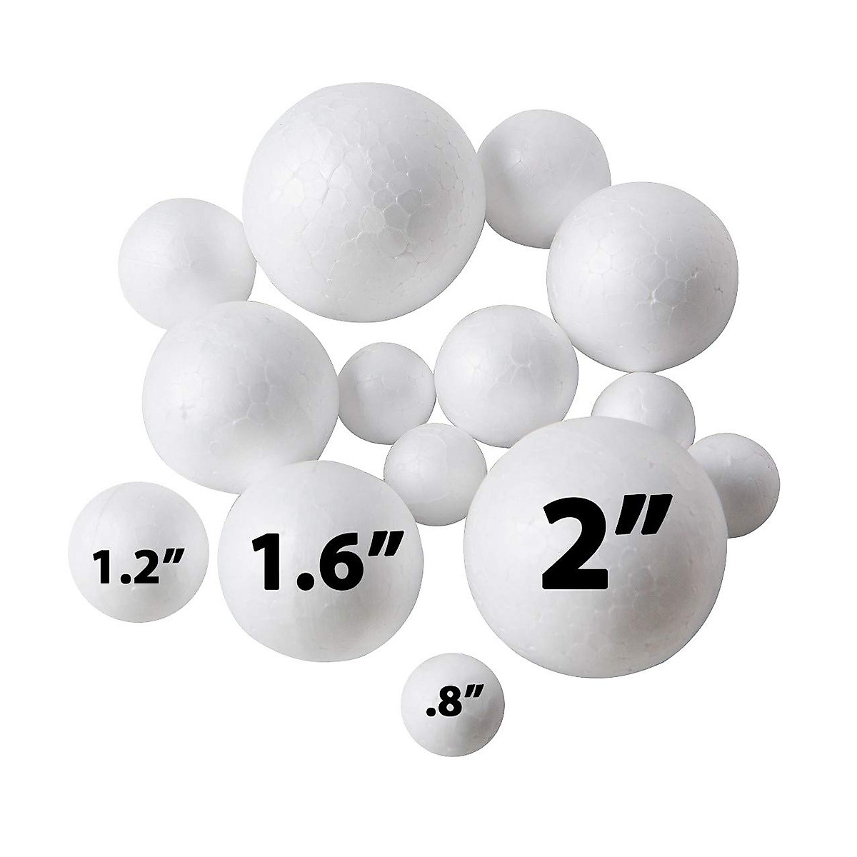 240 Pack Styrofoam Balls -Craft Foam Balls -Foam Craft Balls -Foam Balls For Arts and Crafts, DIY Craft For Home, School Craft Project -240 Bulk Styrofoam Balls, 4 sizes .8’’, 1.2’’, 1.6’’, 2’’ Inches